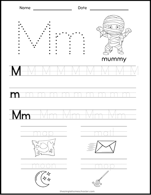 15+ Letter M Worksheets: Free & Easy Print! - The Simple Homeschooler