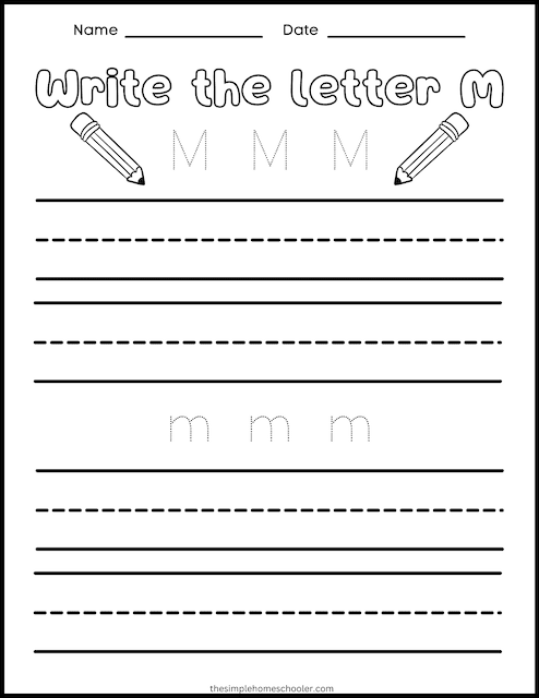 15+ Letter M Worksheets: Free & Easy Print! - The Simple Homeschooler