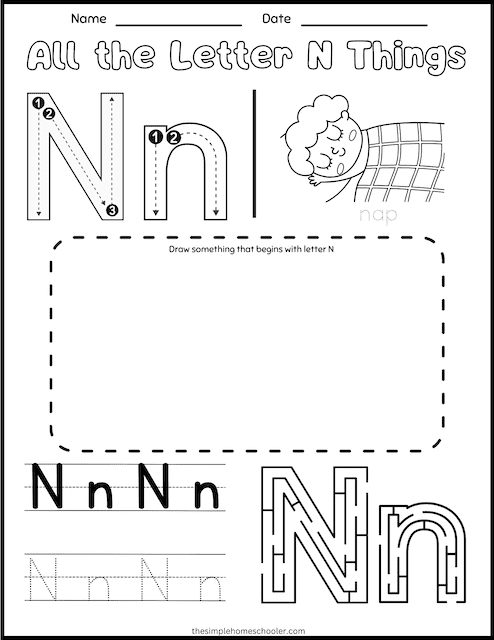 15+ Letter N Printables: Free & Easy Print! - The Simple Homeschooler