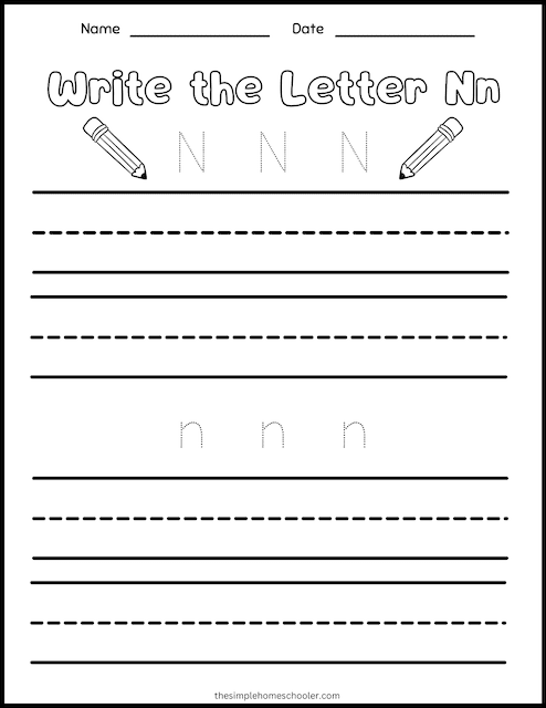 15+ Letter N Printables: Free & Easy Print! - The Simple Homeschooler