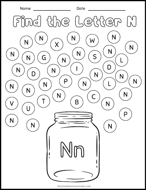 15+ Letter N Printables: Free & Easy Print! - The Simple Homeschooler