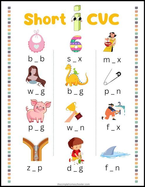 25 Free CVC Word Worksheets For Kindergarten: Easy Print - The Simple ...