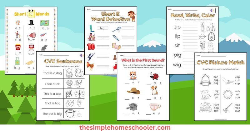 25 Free CVC Word Worksheets For Kindergarten: Easy Print - The Simple ...