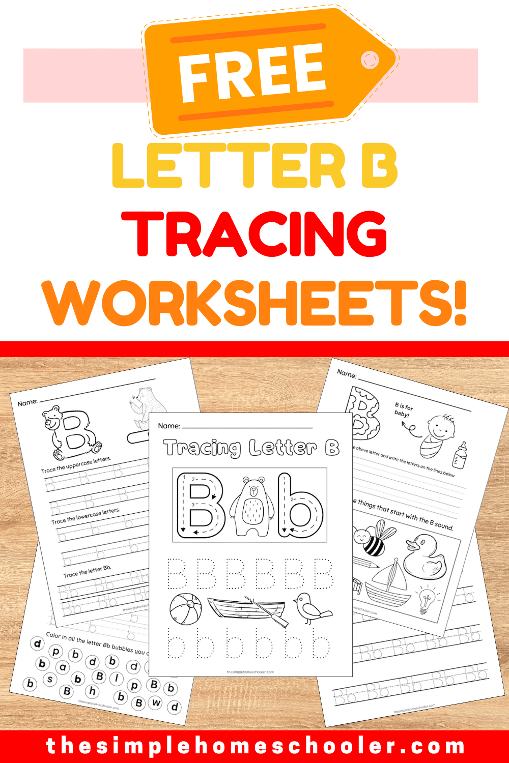 Letter B Tracing Worksheets Free