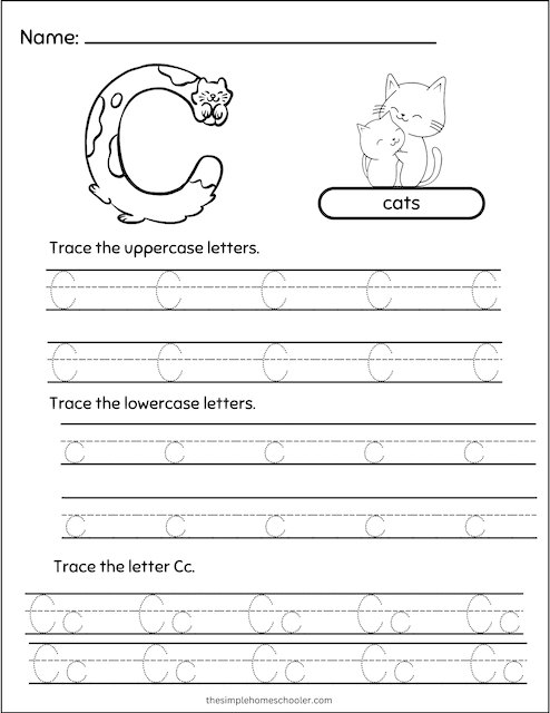 10 Tracing Letter C Worksheets: Easy Print & Free! - The Simple ...