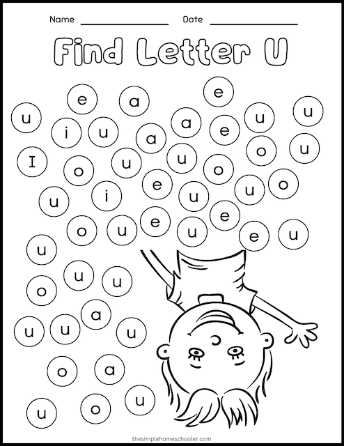 Letter U Kindergarten Printables