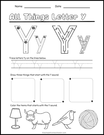 15+ Letter Y Worksheets: Free & Easy Print! - The Simple Homeschooler