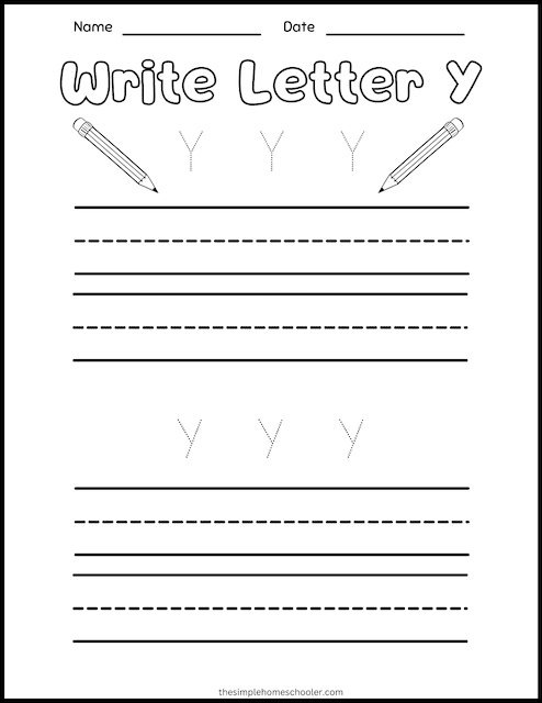 15+ Letter Y Worksheets: Free & Easy Print! - The Simple Homeschooler