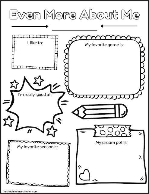 Free All About Me Worksheets For Kindergarten: Easy Print! - The Simple ...