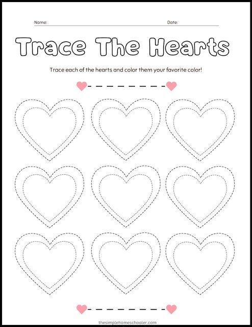 Heart Worksheet For Preschool Shape Heart Preschool Worksheet