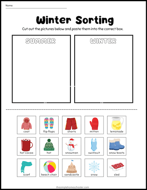 Winter Worksheets For Kindergarten Kindergarten
