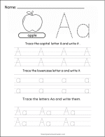 Free Letter A Tracing Worksheets: Easy Print! - The Simple Homeschooler