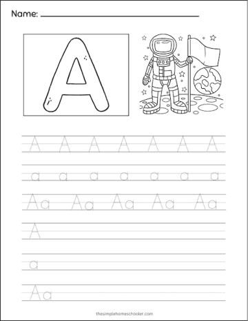 Free Letter A Tracing Worksheets: Easy Print! - The Simple Homeschooler