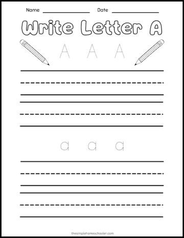 15+ Free Letter A Worksheets: Easy Print! - The Simple Homeschooler