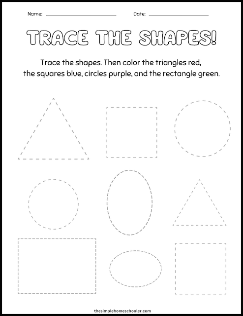 18 Free Tracing Shapes Worksheets For Preschoolers - The Simple ...