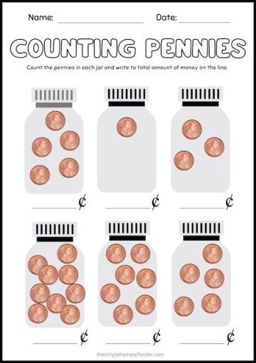 Super Fun Counting Pennies Worksheets: Free and Printable! - The Simple ...