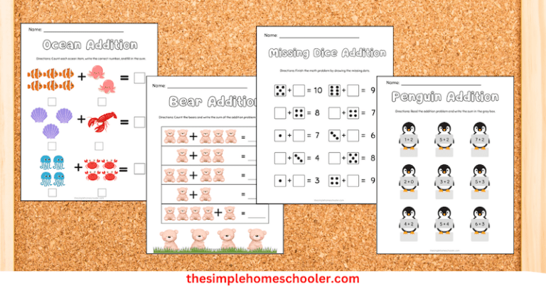 Free & Fun Addition Worksheets for Kindergarteners! - The Simple ...