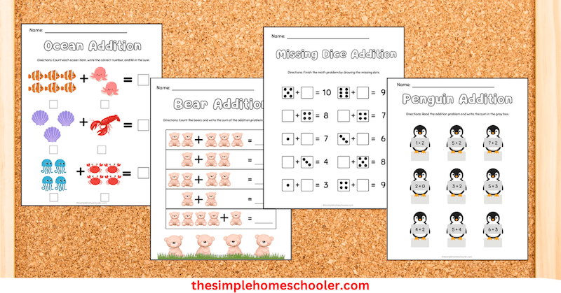 Free & Fun Addition Worksheets for Kindergarteners! - The Simple ...
