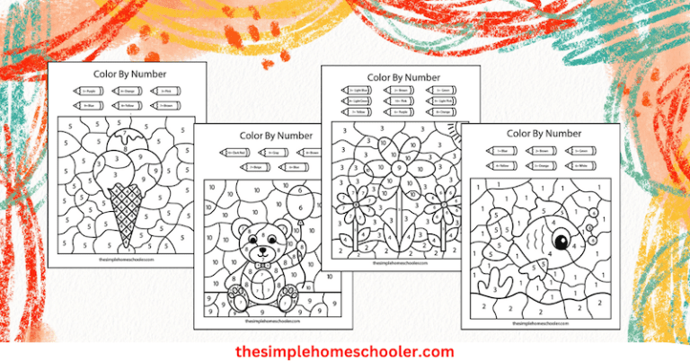 Free Easy Color By Number Worksheets For Kindergarten - The Simple ...