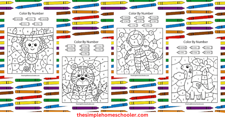 Free Easy Color By Number Worksheets For Kindergarten - The Simple ...