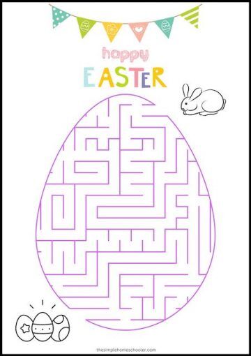 10 Easter Maze Worksheets: Easy Print & Free! - The Simple Homeschooler