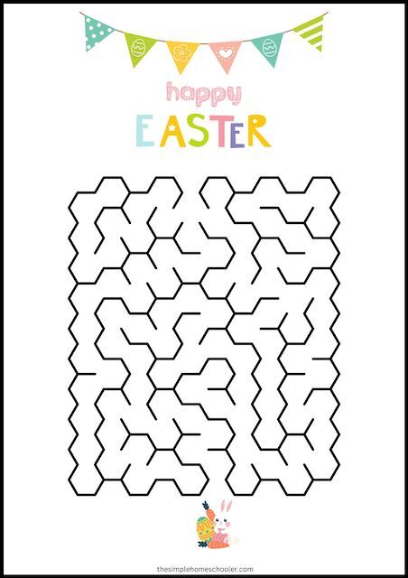 10 Easter Maze Worksheets: Easy Print & Free! - The Simple Homeschooler