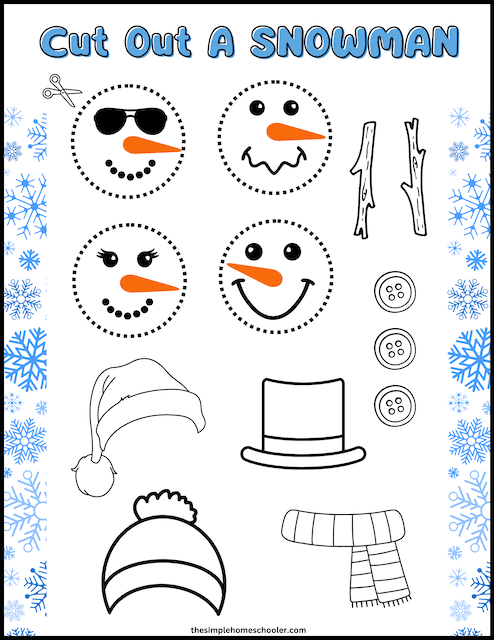 The Best Cut Out And Build A Snowman Printable Templates! - The Simple ...