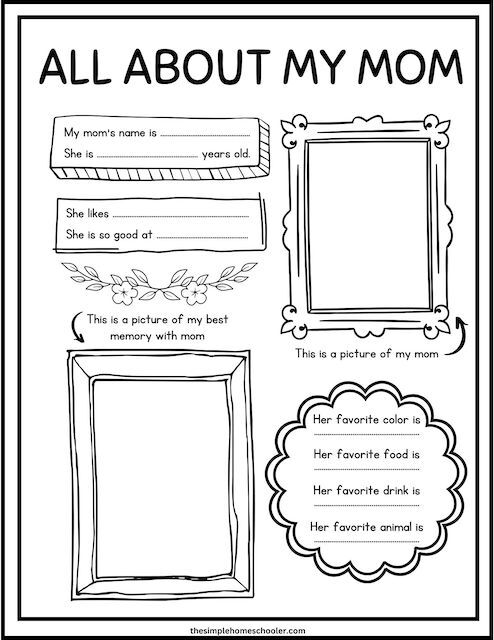 10 Heart-Warming All About My Mom Worksheets: Easy Print - The Simple ...