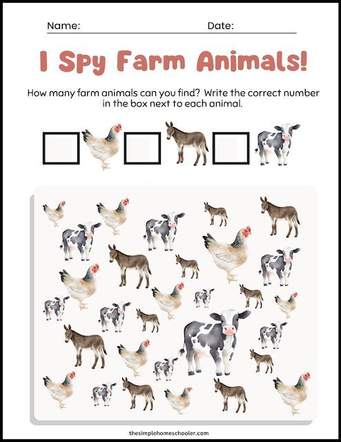 15 Fantastic Farm Animal Worksheets: Free & Easy Print! - The Simple ...