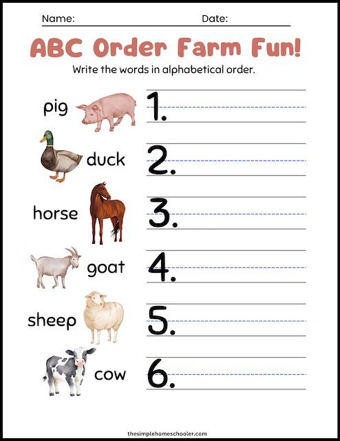 15 Fantastic Farm Animal Worksheets: Free & Easy Print! - The Simple ...