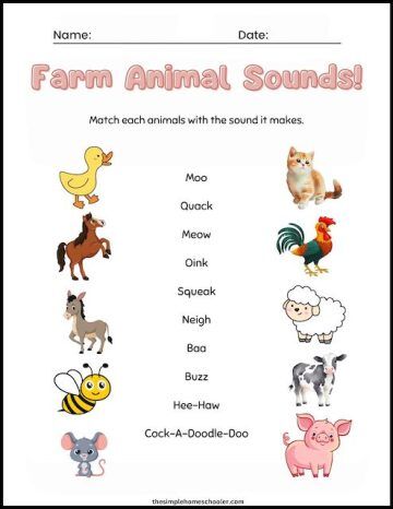 15 Fantastic Farm Animal Worksheets: Free & Easy Print! - The Simple ...