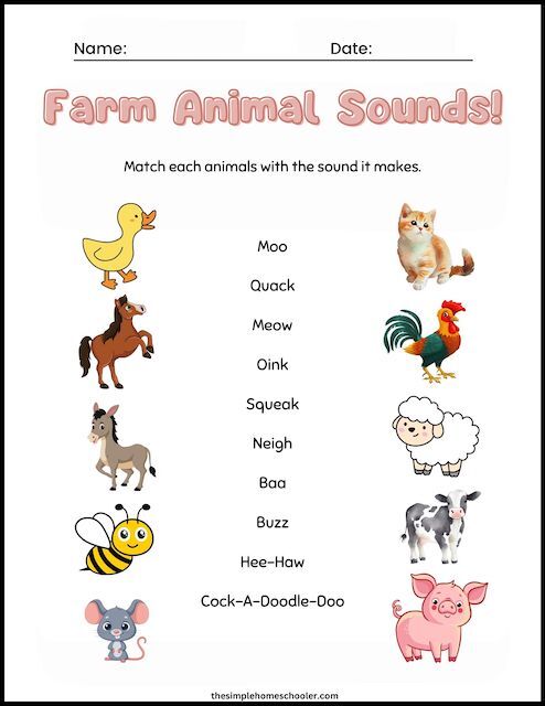 15 Fantastic Farm Animal Worksheets: Free & Easy Print! - The Simple ...