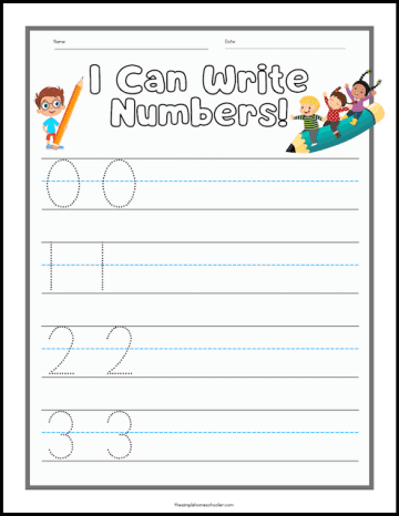 15+ Free Number Writing Worksheets For Kindergarten - The Simple ...