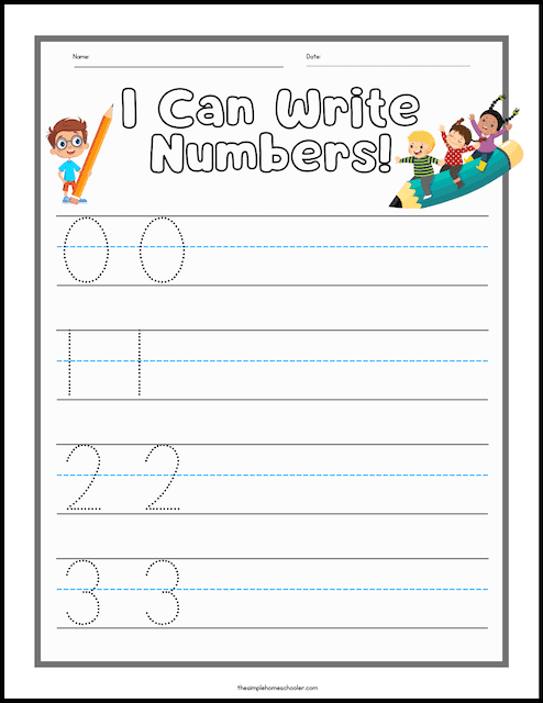 15+ Free Number Writing Worksheets For Kindergarten - The Simple ...