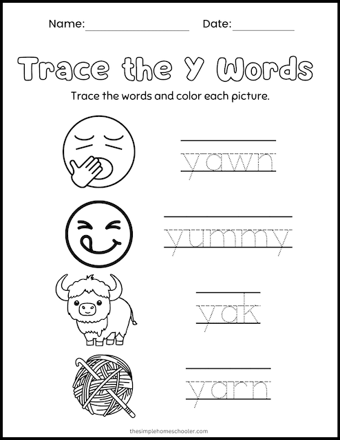 Word Tracing Worksheets For Preschoolers