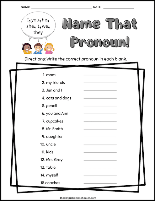 English Subject Pronouns Worksheet