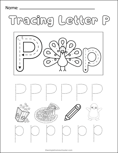 Letter P Tracing Worksheets For Preschool Letter P Tracing Worksheets