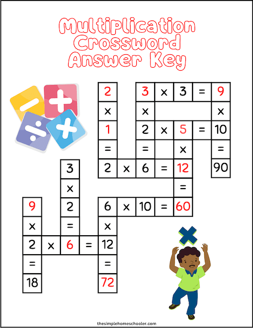 Free Marvelous Math Crossword Puzzle Printables - The Simple Homeschooler