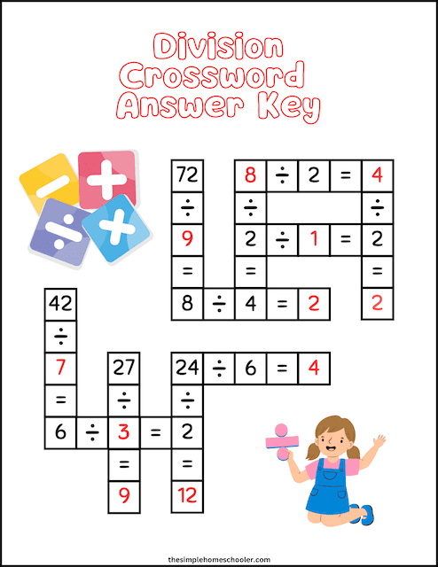 Free Marvelous Math Crossword Puzzle Printables - The Simple Homeschooler