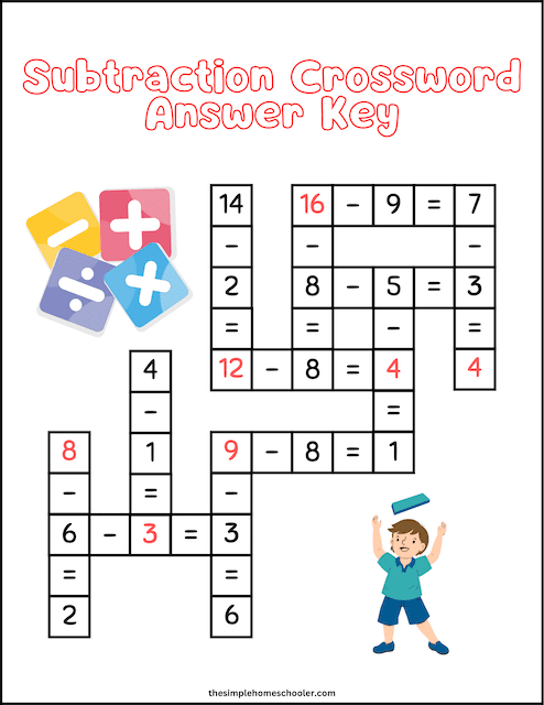 Free Marvelous Math Crossword Puzzle Printables - The Simple Homeschooler