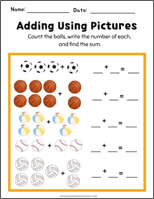 Free & Fun Addition to 10 Worksheet Packet: Easy Print! - The Simple ...