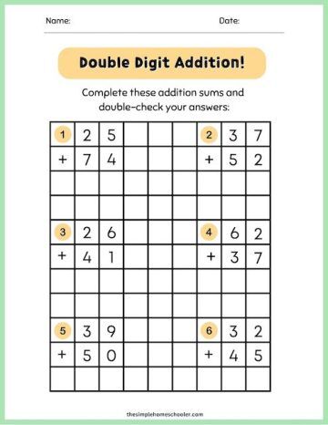 Amazing Addition Without Regrouping Worksheets: Free & Easy Print ...