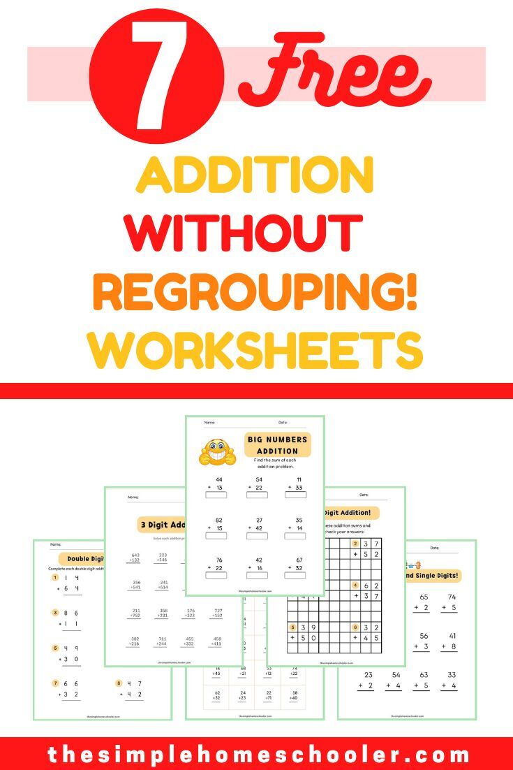 Free & Fun Addition to 10 Worksheet Packet: Easy Print! - The Simple ...