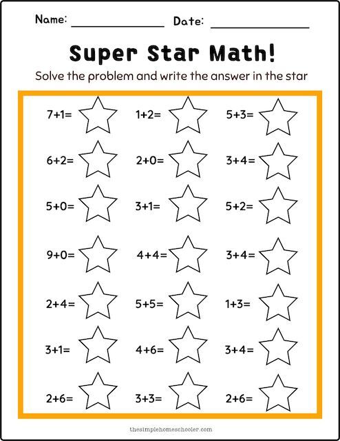 Free & Fun Addition to 10 Worksheet Packet: Easy Print! - The Simple ...