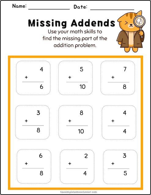 Free & Fun Addition to 10 Worksheet Packet: Easy Print! - The Simple ...