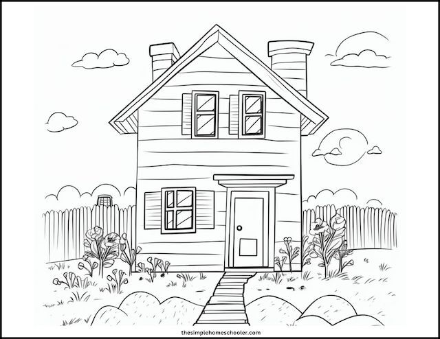outside house coloring pages