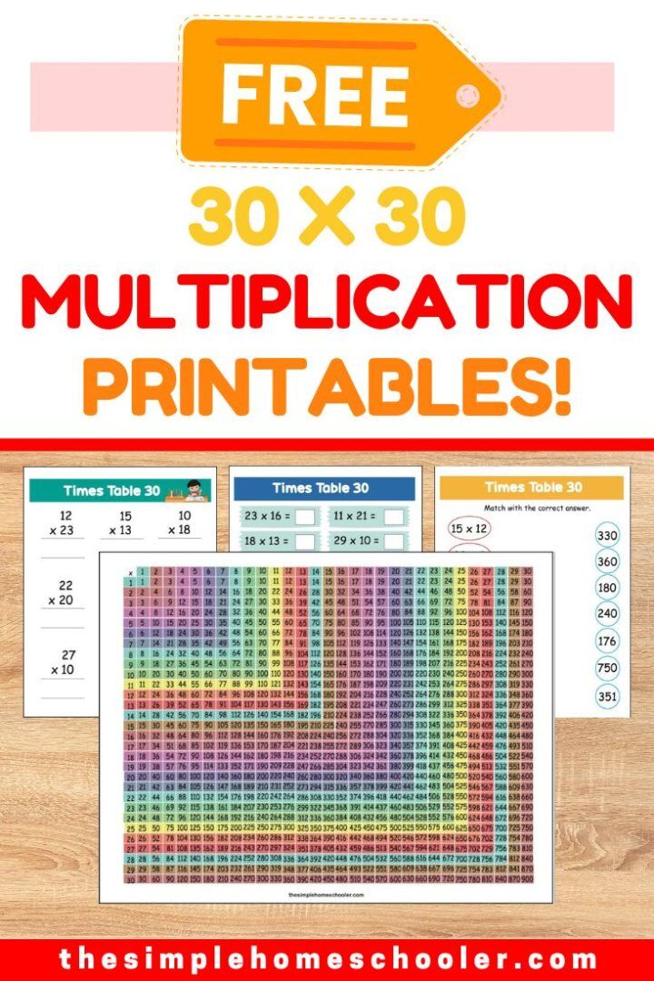 Ultimate 30x30 Multiplication Chart Printables and Worksheets! - The ...