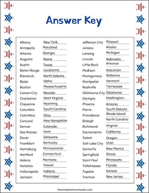 Free States & Capitals Worksheet Packet: Easy Print! - The Simple ...