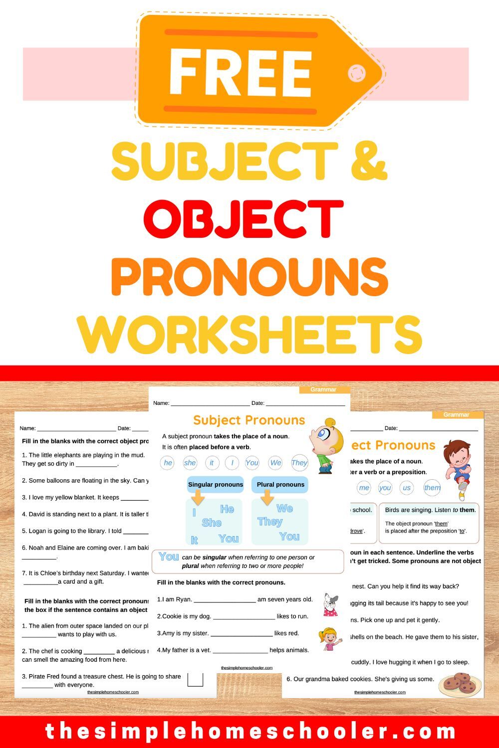 Subject Pronouns And Object Pronouns Worksheet
