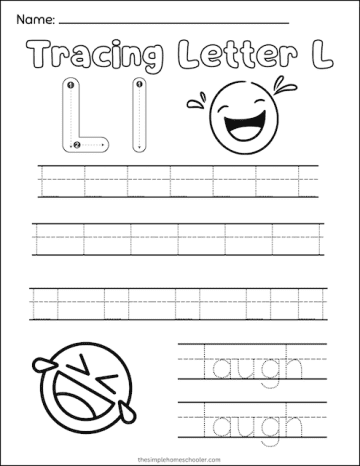 Free Letter L Tracing Worksheets: Easy Print! - The Simple Homeschooler